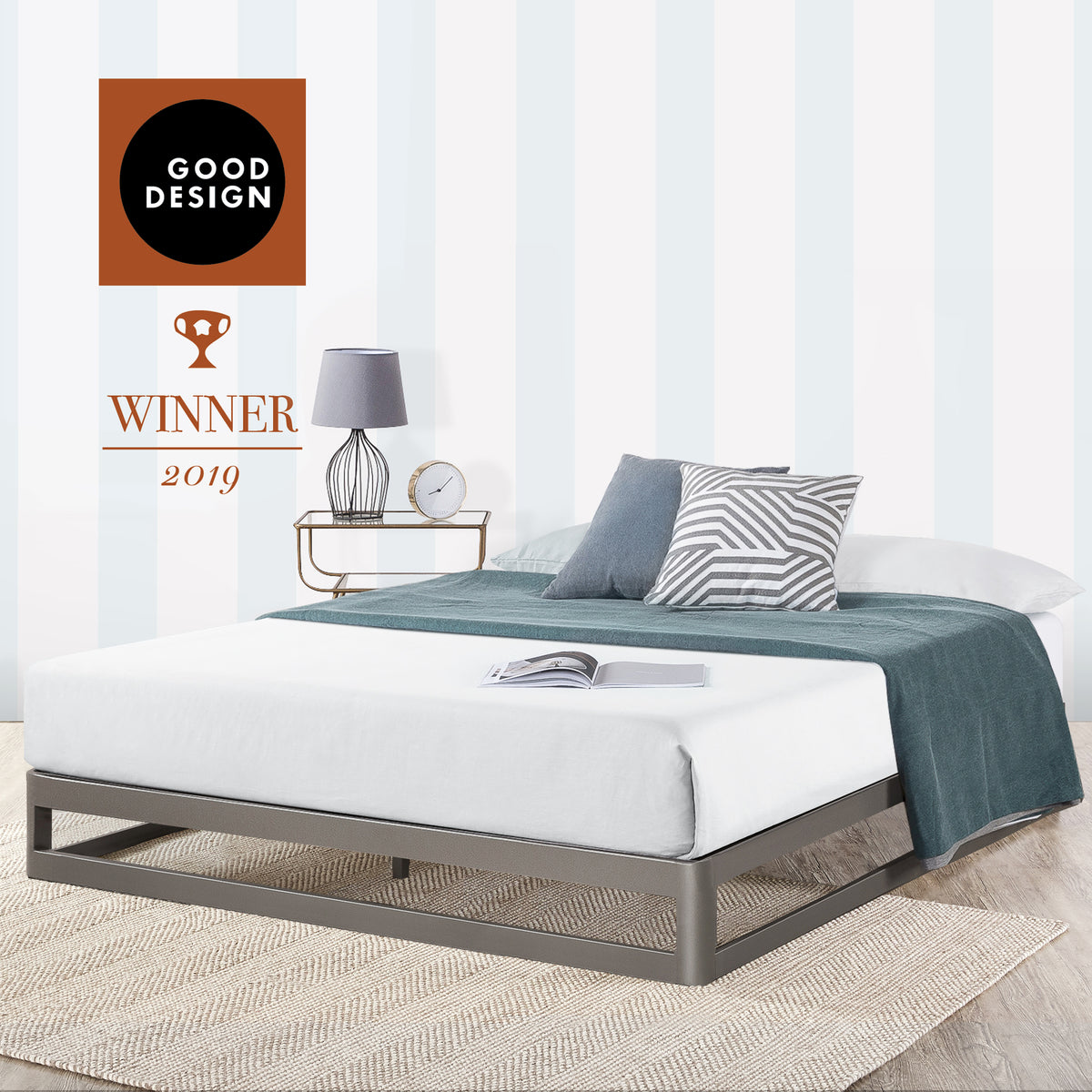 Ace of Base: Round 9" Modern Metal Bed Frame | Mellow Home