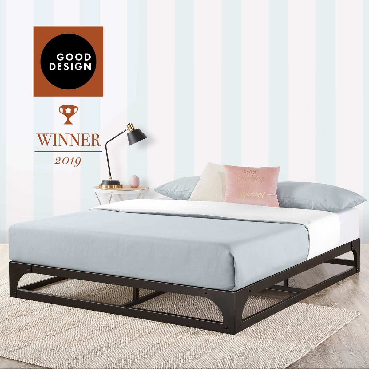 Ace of Base: Hinged 9" Modern Metal Bed Frame | Mellow Home